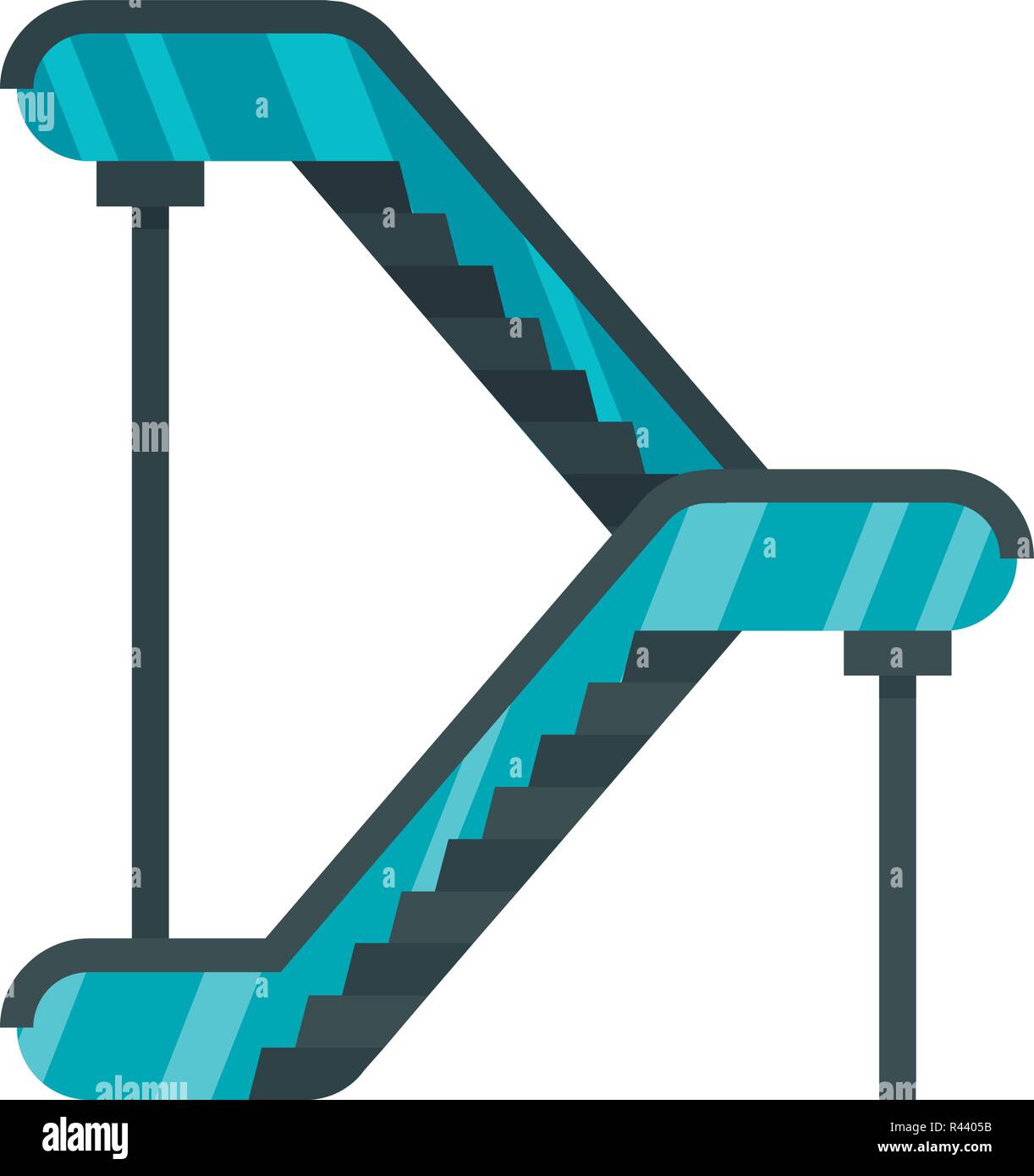 Double escalator icon. Flat illustration of double escalator vector ...