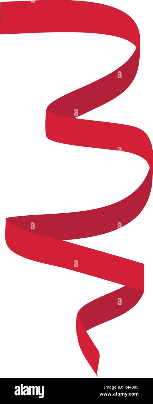 Red curl ribbon icon. Flat illustration of red curl ribbon vector icon ...