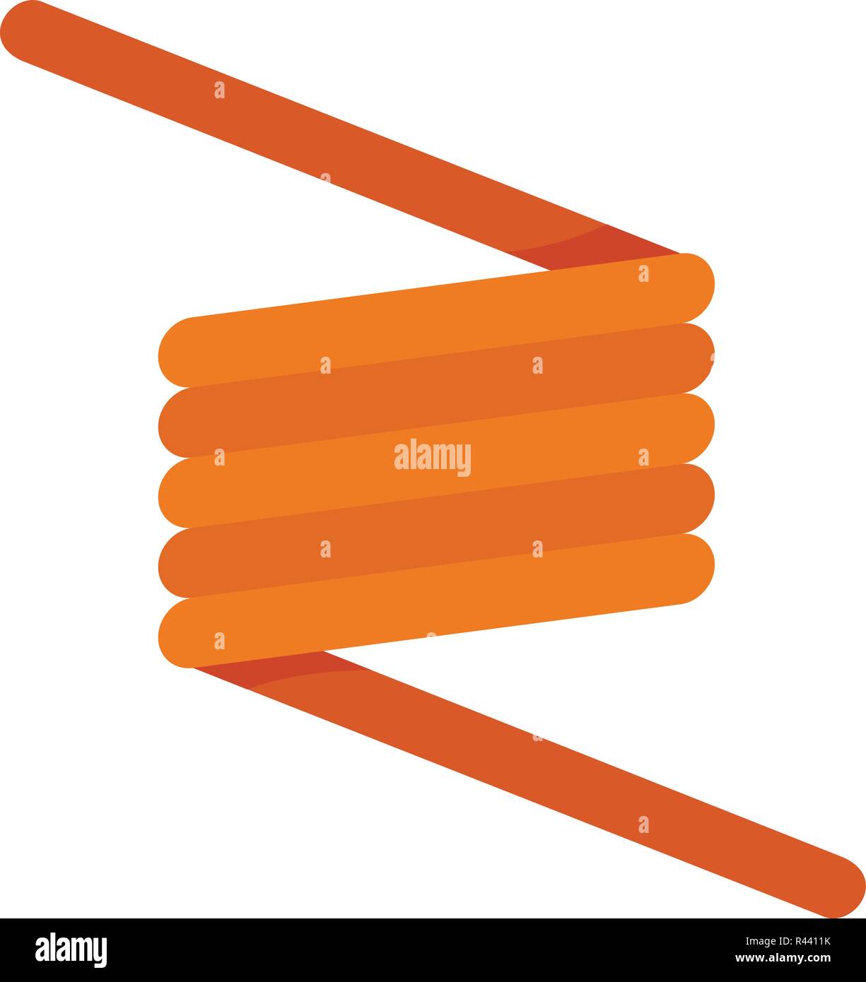 Flexible spring cable icon. Flat illustration of flexible spring cable ...