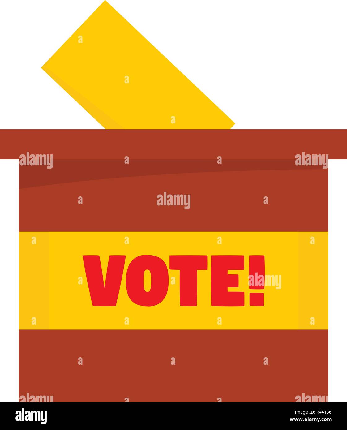 Wood vote box icon. Flat illustration of wood vote box vector icon for ...
