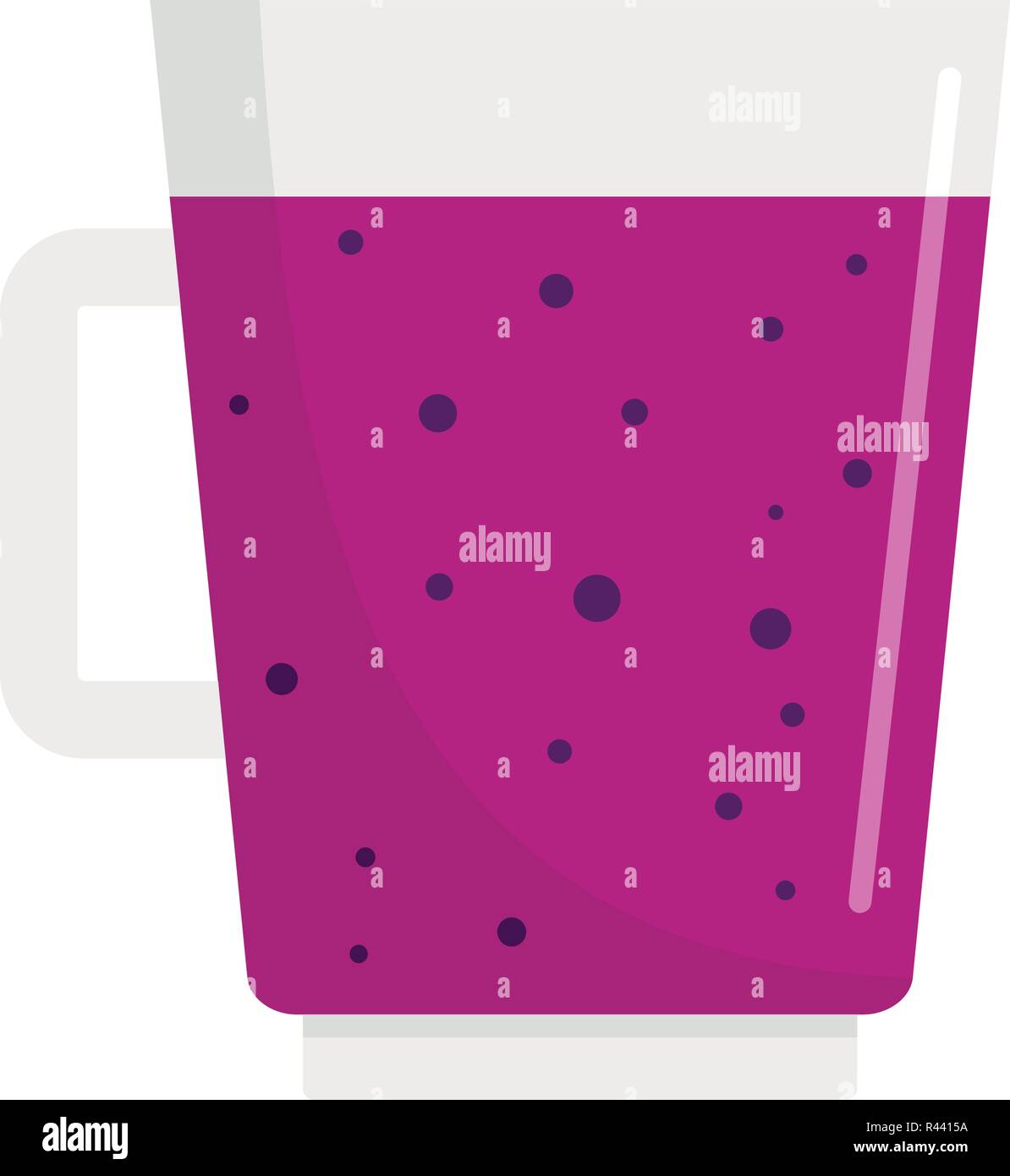 Blueberry smoothie icon. Flat illustration of blueberry smoothie vector ...