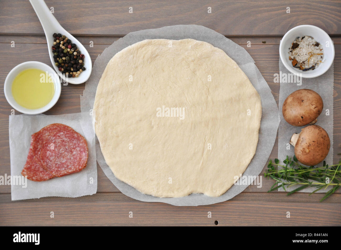 Process of cooking pizza Stock Photo - Alamy