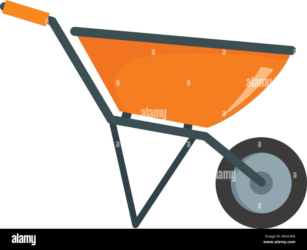 Construction wheelbarrow icon. Flat illustration of construction ...