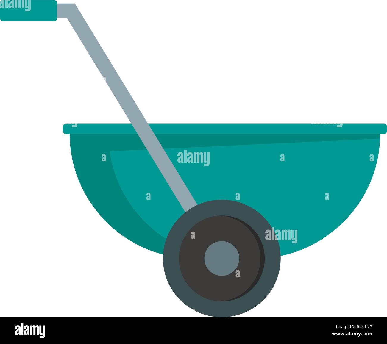 Small wheelbarrow icon. Flat illustration of small wheelbarrow vector ...