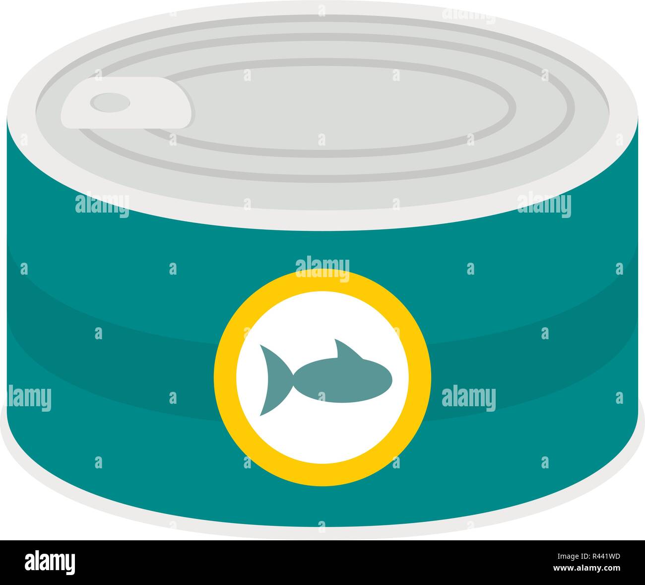 Fish tin can icon. Flat illustration of fish tin can vector icon for ...