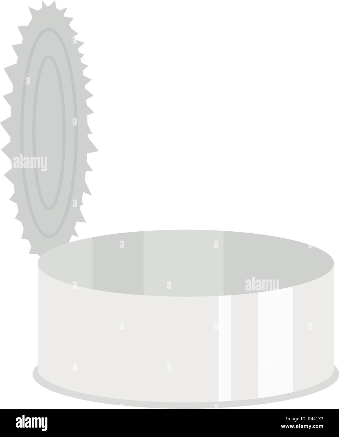 Open silver tin can icon. Flat illustration of open silver tin can ...