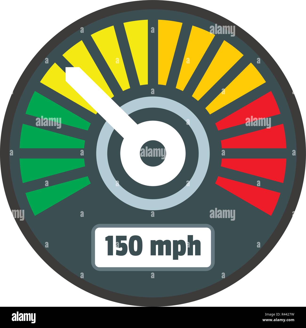 Colorful speedometer icon. Flat illustration of colorful speedometer ...