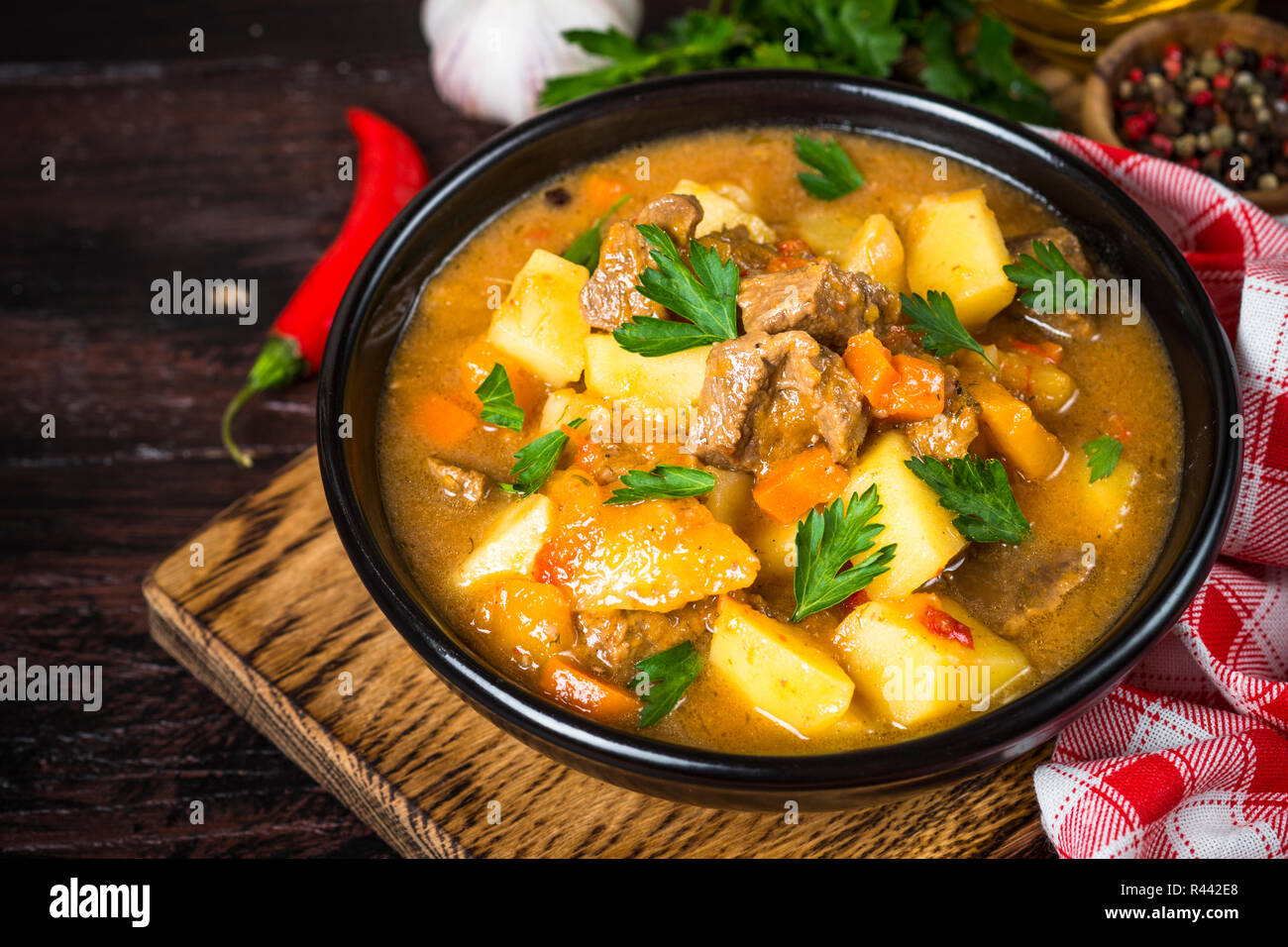 Czech beef goulash close up hi-res stock photography and images - Alamy