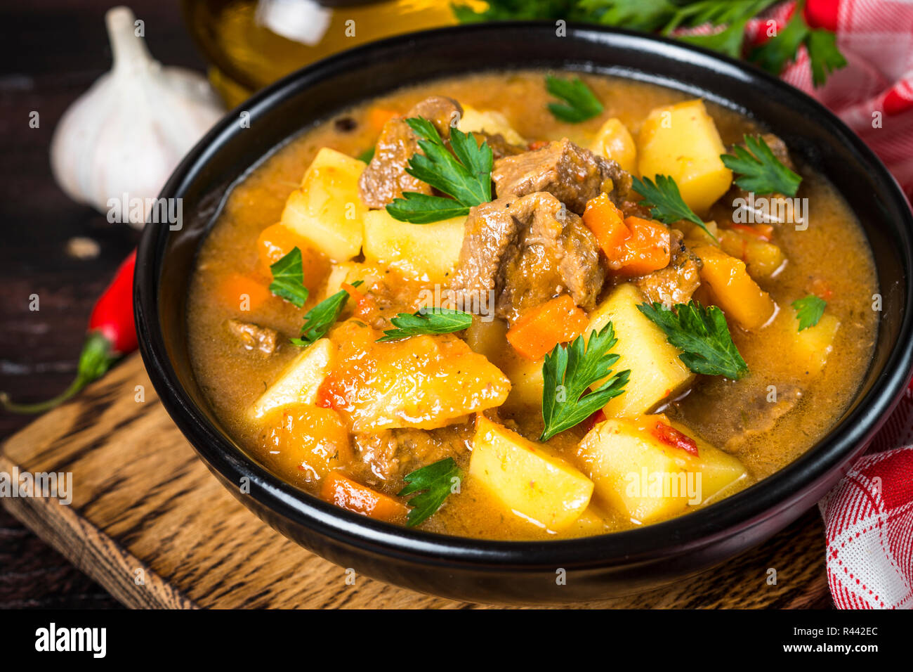 Czech beef goulash close up hi-res stock photography and images - Alamy