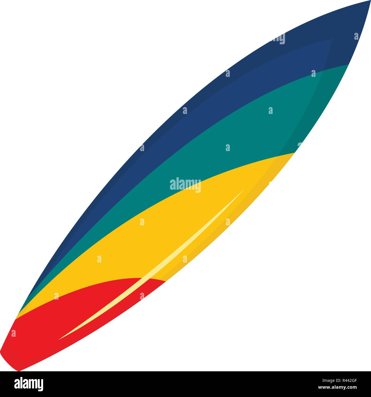 Colorful surfboard icon. Flat illustration of colorful surfboard vector ...