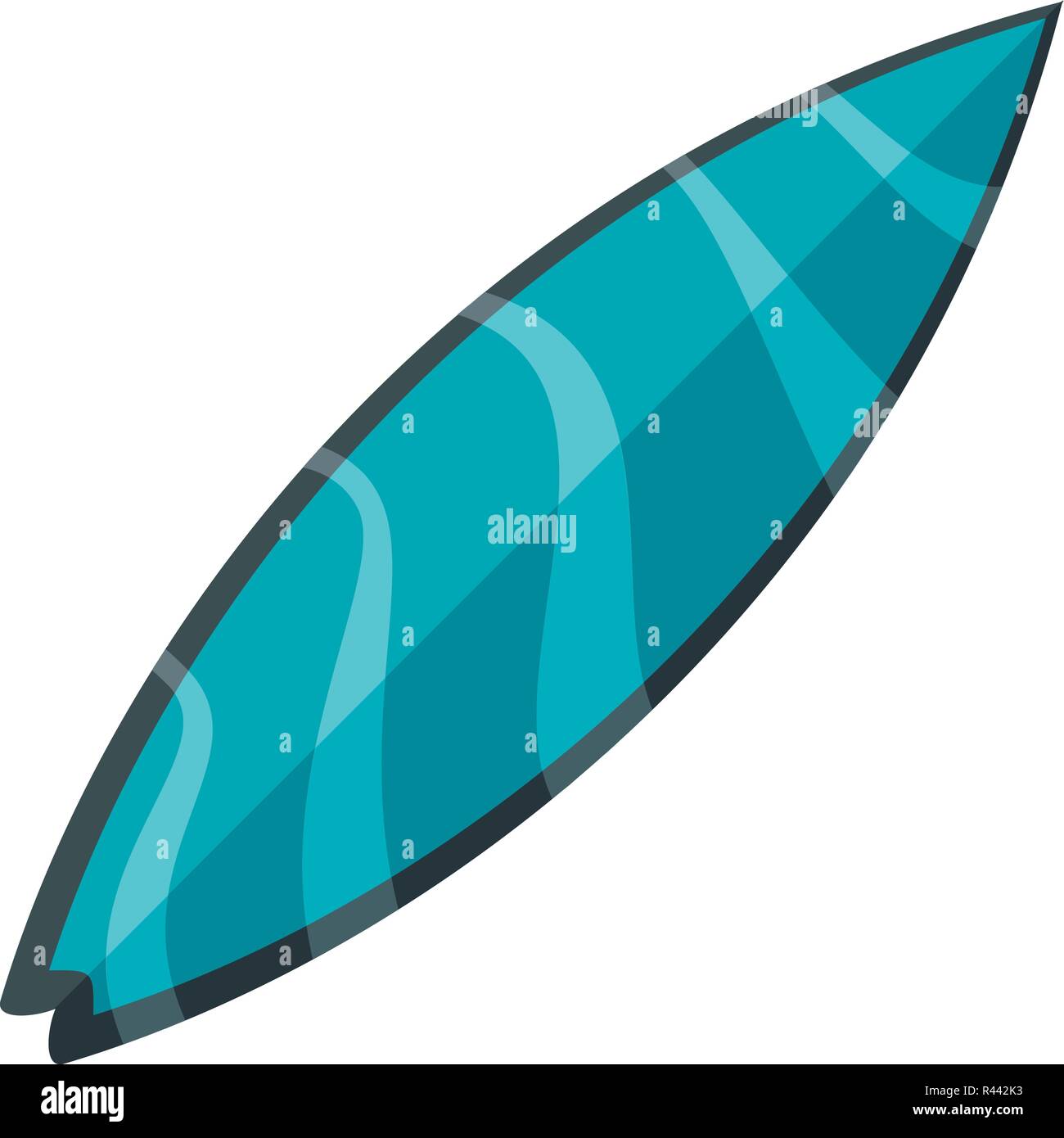 Wave blue surfboard icon. Flat illustration of wave blue surfboard ...