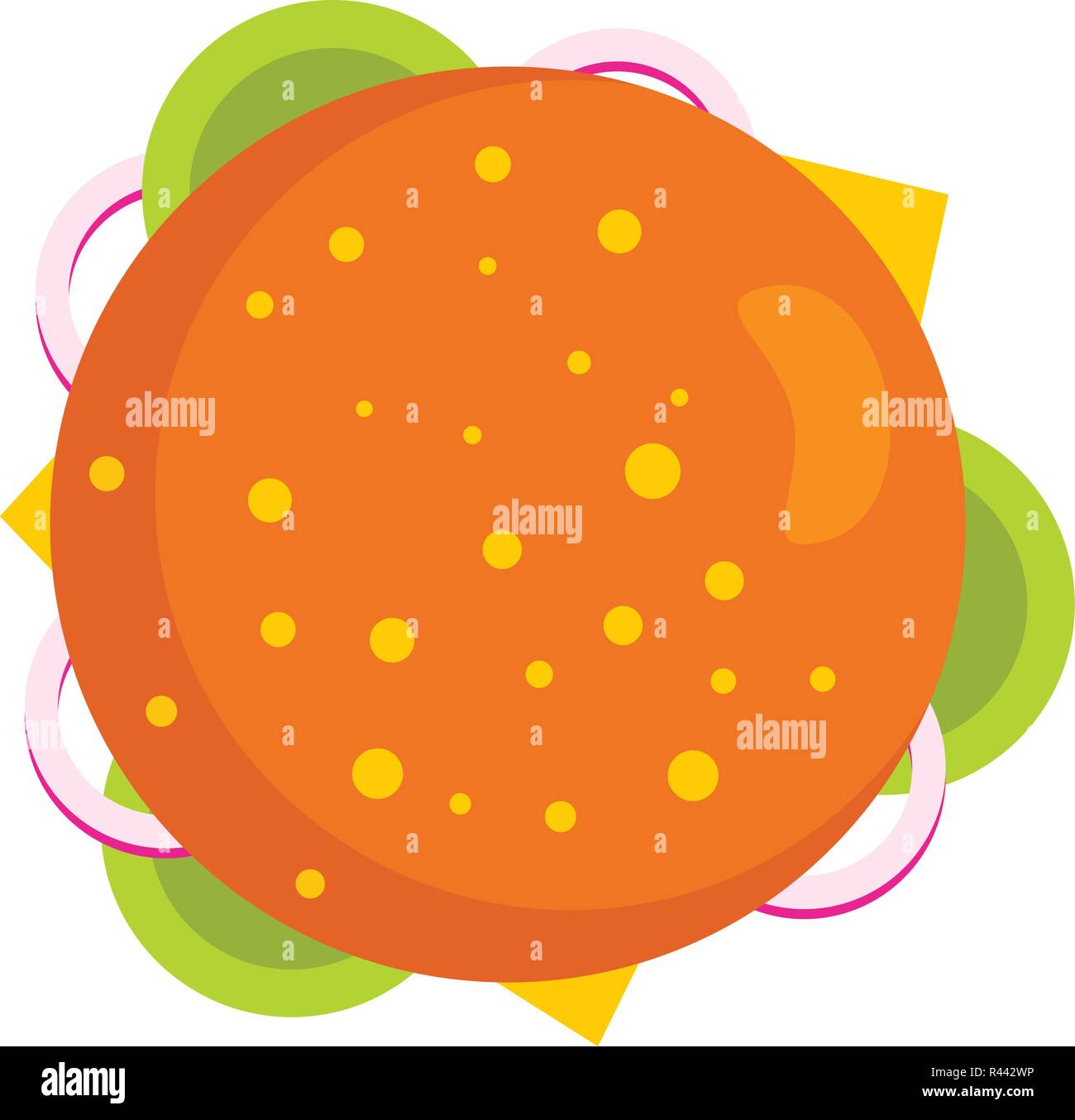 Top view burger icon. Flat illustration of top view burger vector icon ...