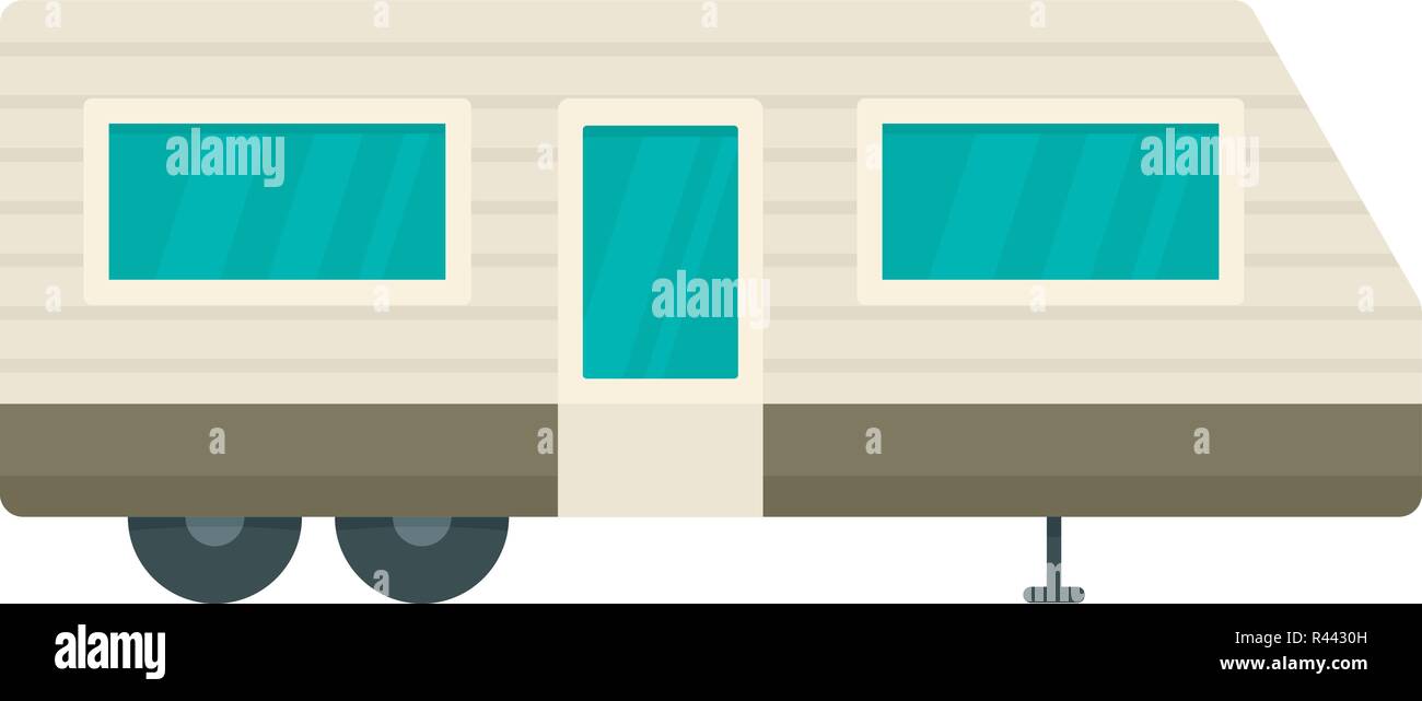 Trailer house icon. Flat illustration of trailer house vector icon for ...