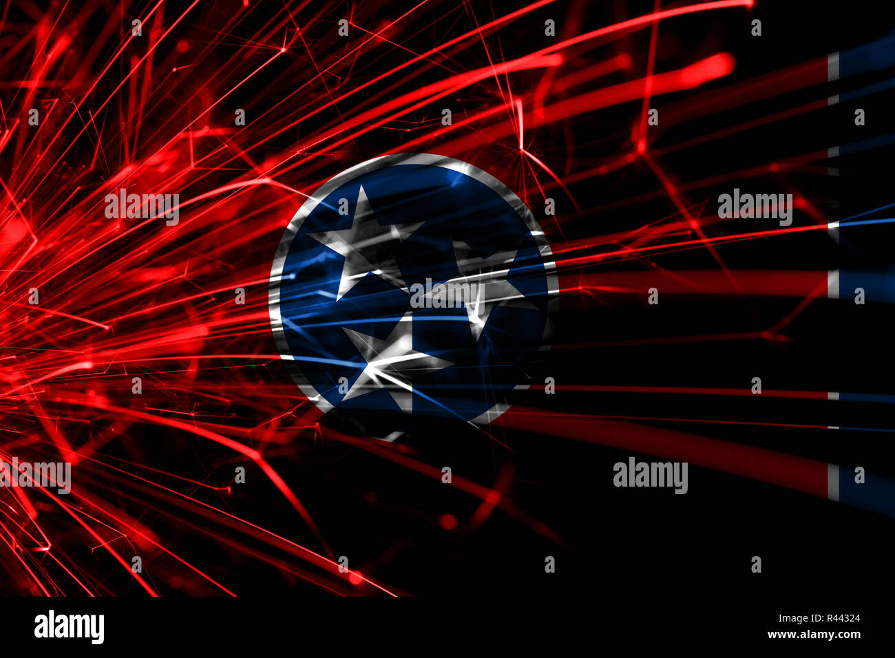 Tennessee abstract fireworks sparkling flag. New Year, Christmas and ...