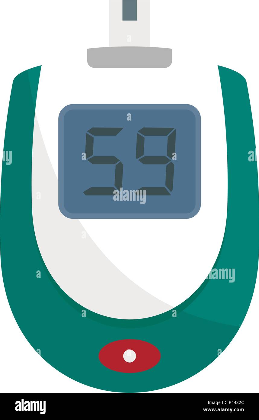 Blood glucose level icon. Flat illustration of blood glucose level ...