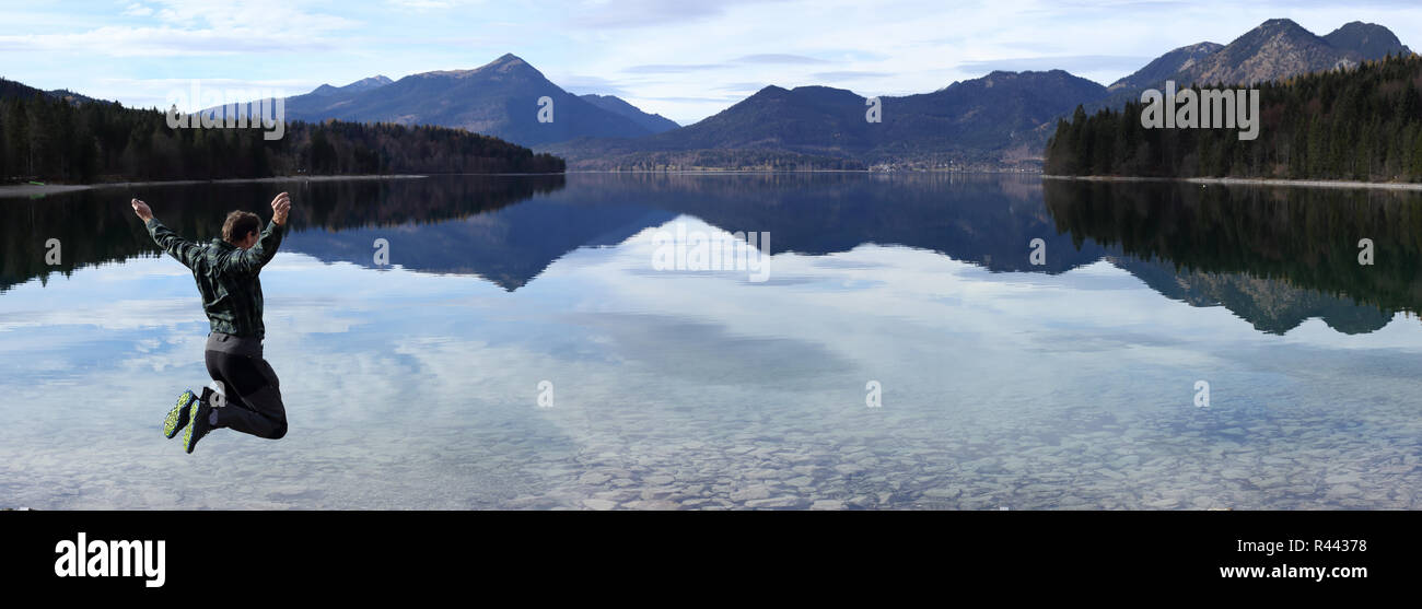 freudensprung am see Stock Photo - Alamy