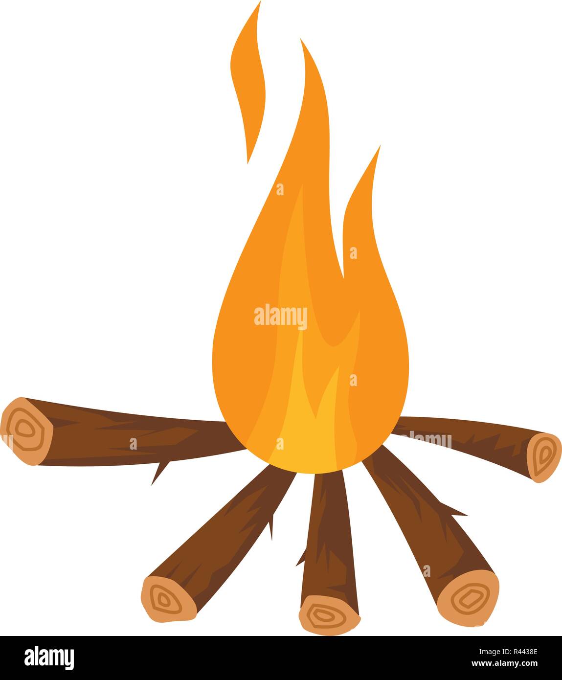 Camping fire icon. Flat illustration of camping fire vector icon for ...