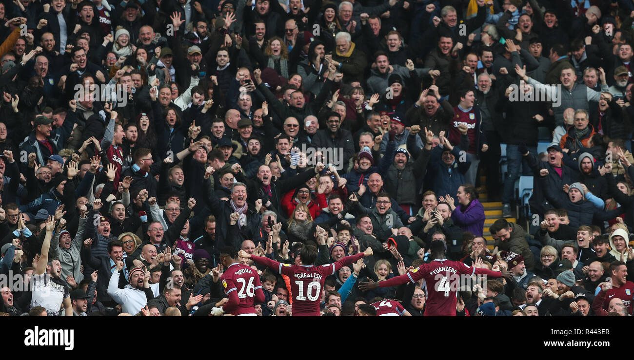 Aston Villa's Jack Grealish celebrates the fourth goal (scored by Alan ...