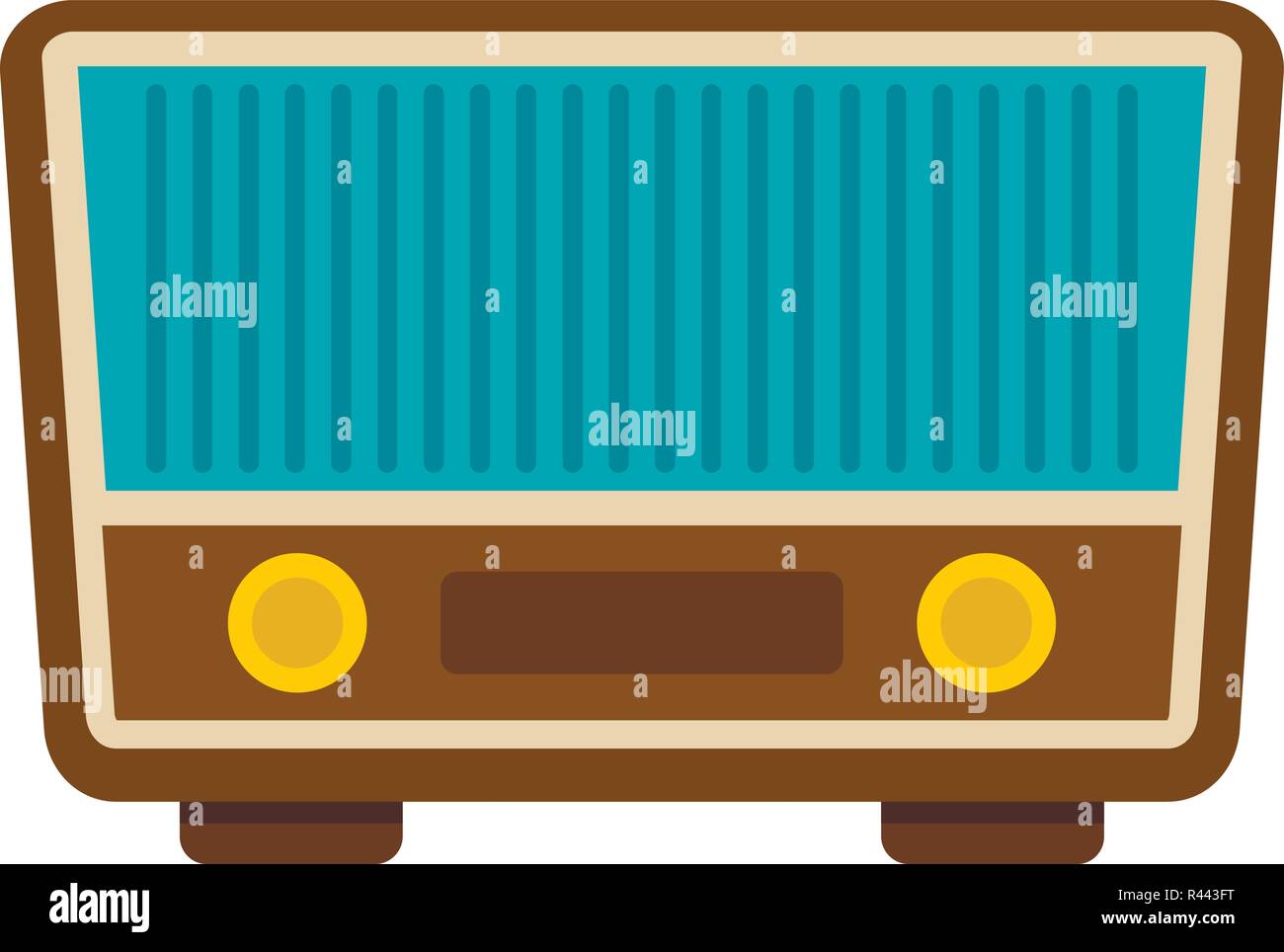 Retro vintage radio icon. Flat illustration of retro vintage radio ...