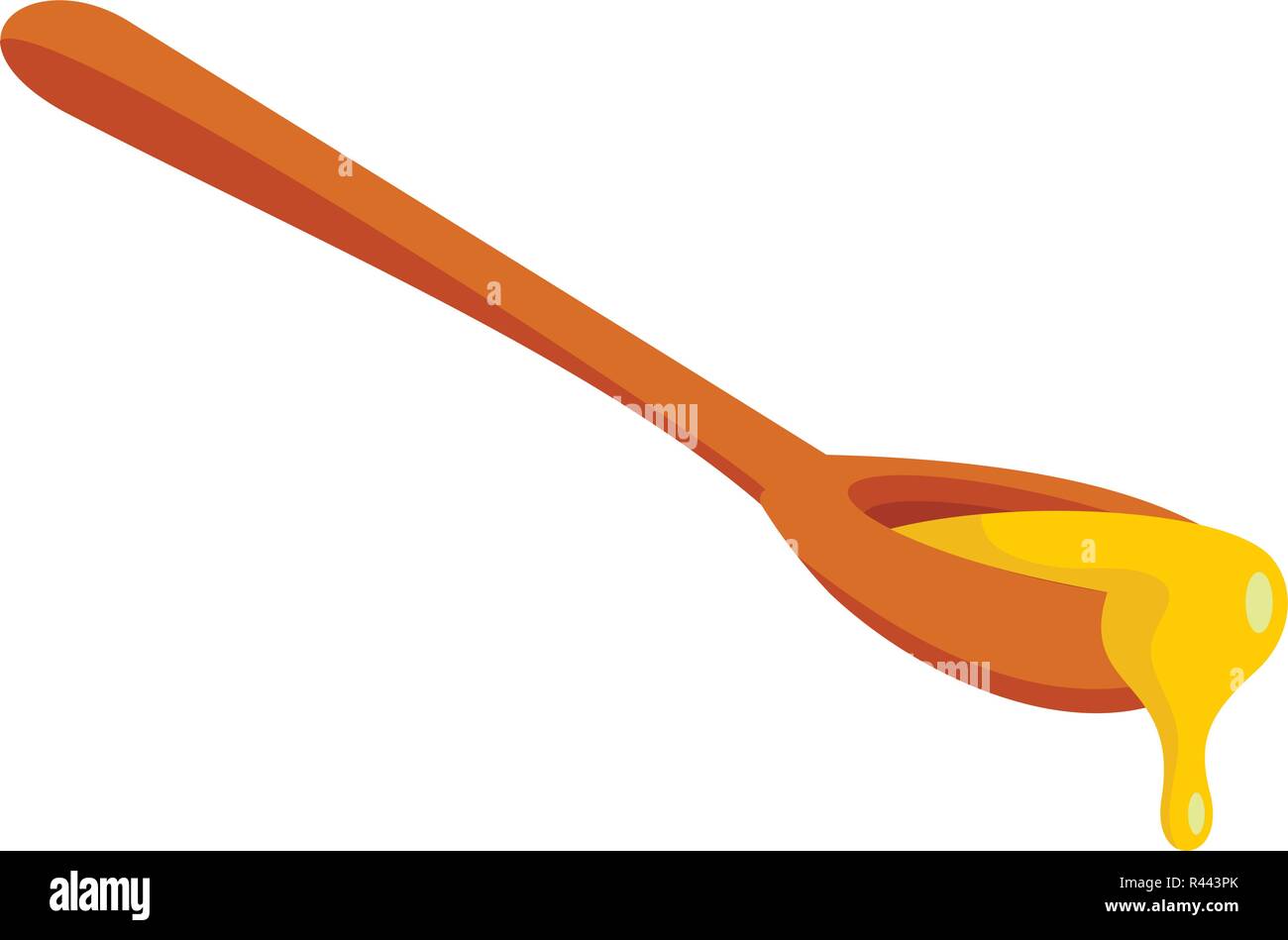 Honey wood spoon icon. Flat illustration of honey wood spoon vector ...