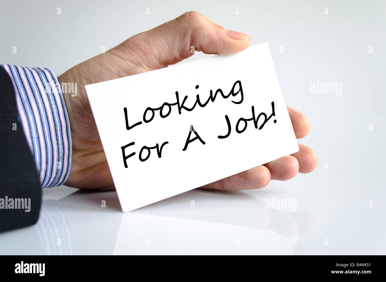 Looking for a job text concept Stock Photo - Alamy