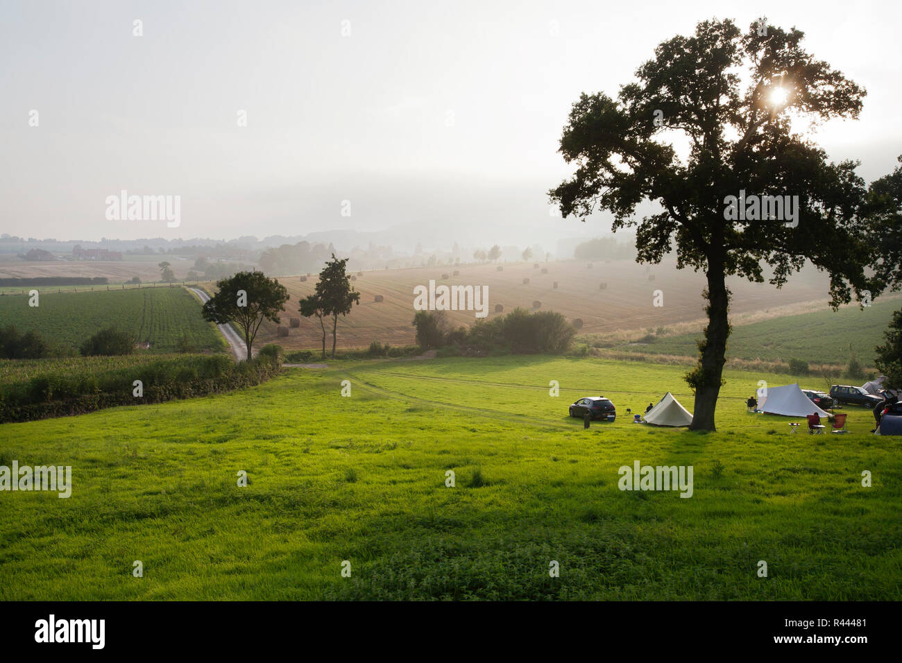 Serene camping scene bright hi-res stock photography and images - Alamy