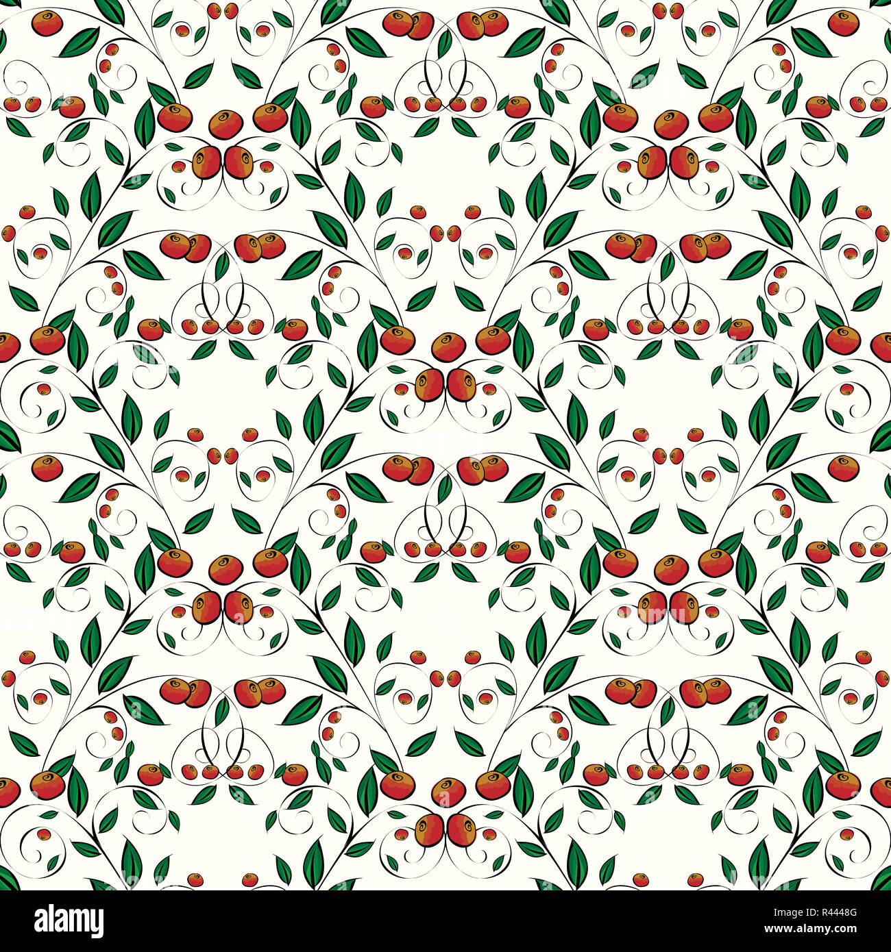 Red berries on a white background Stock Photo - Alamy