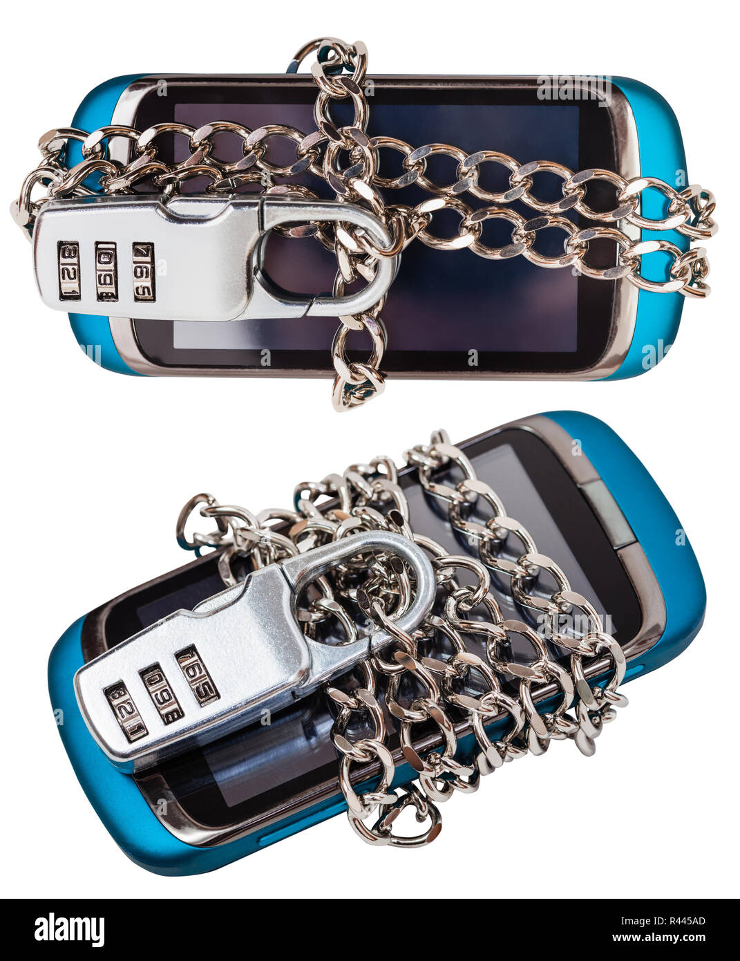 set of Smartphones closed by combination lock Stock Photo - Alamy