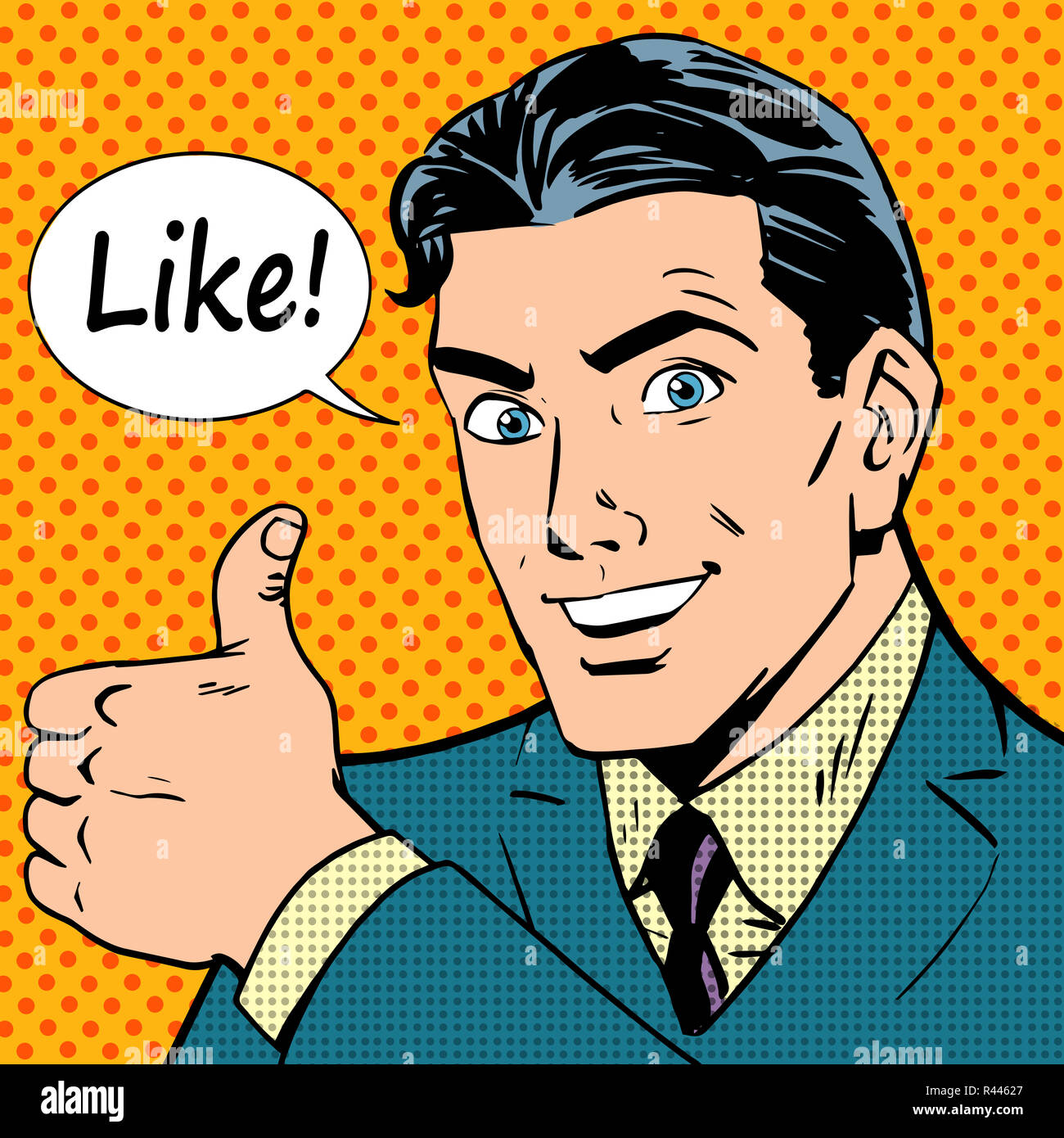 like button successful businessman social network Stock Photo - Alamy