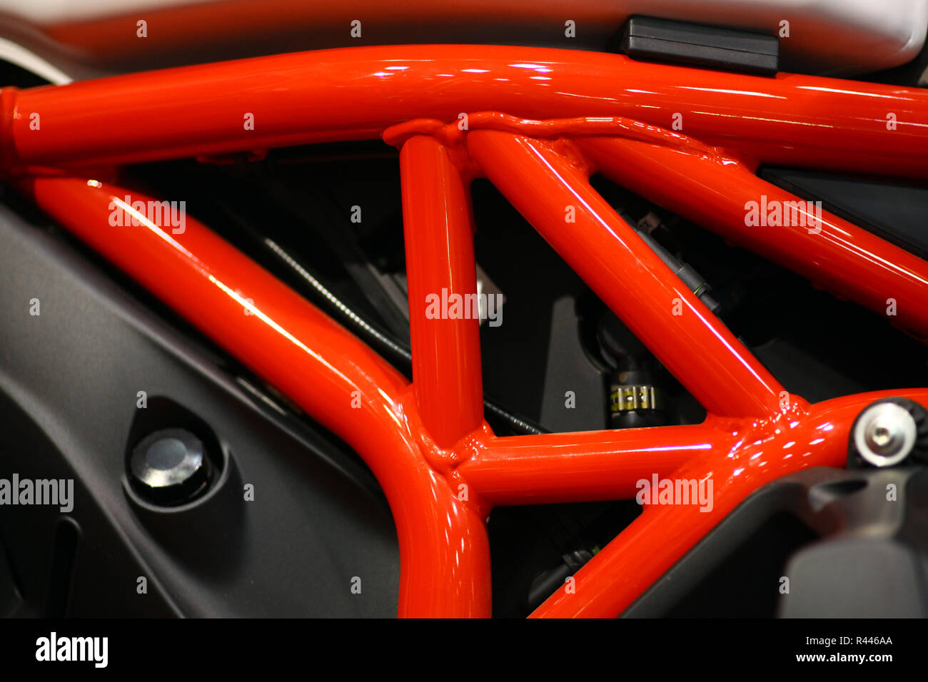 Motorcycle red frame Stock Photo - Alamy