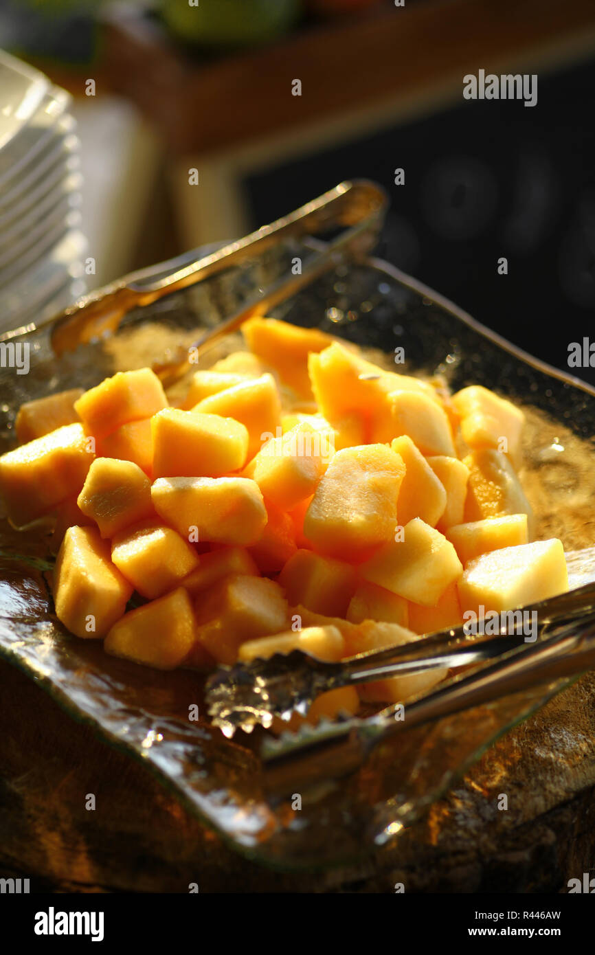 Apple in small slices Stock Photo - Alamy
