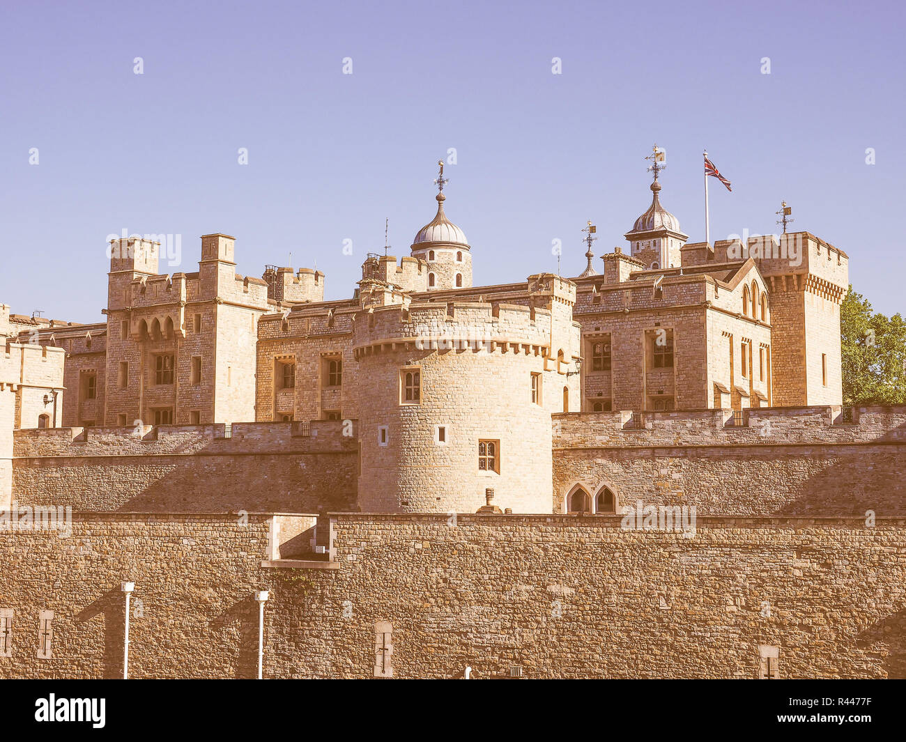 Retro looking Tower of London Stock Photo - Alamy