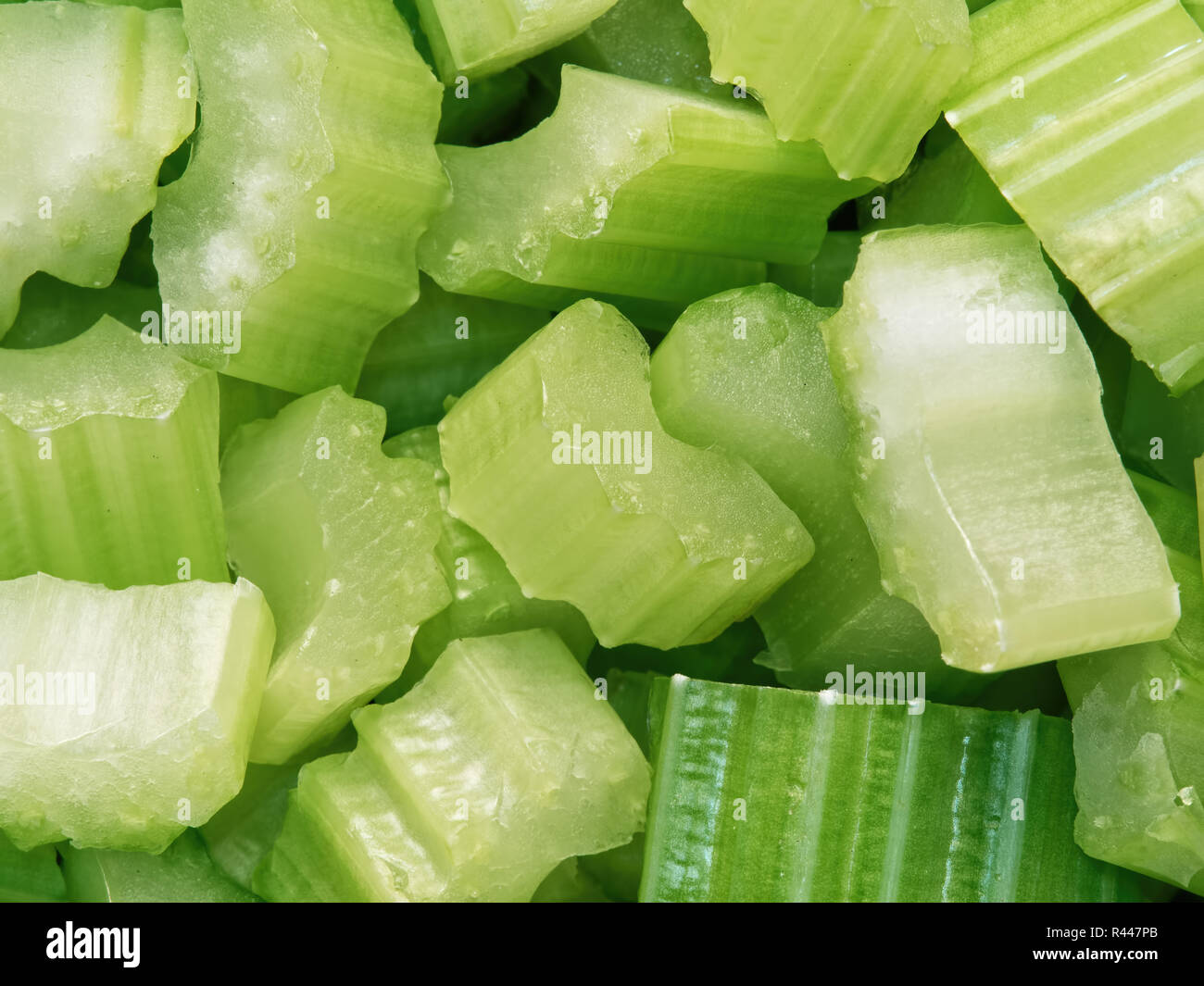 diced cut celery food background Stock Photo - Alamy