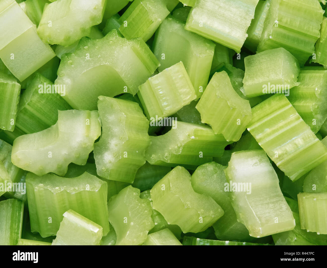 diced cut celery food background Stock Photo - Alamy