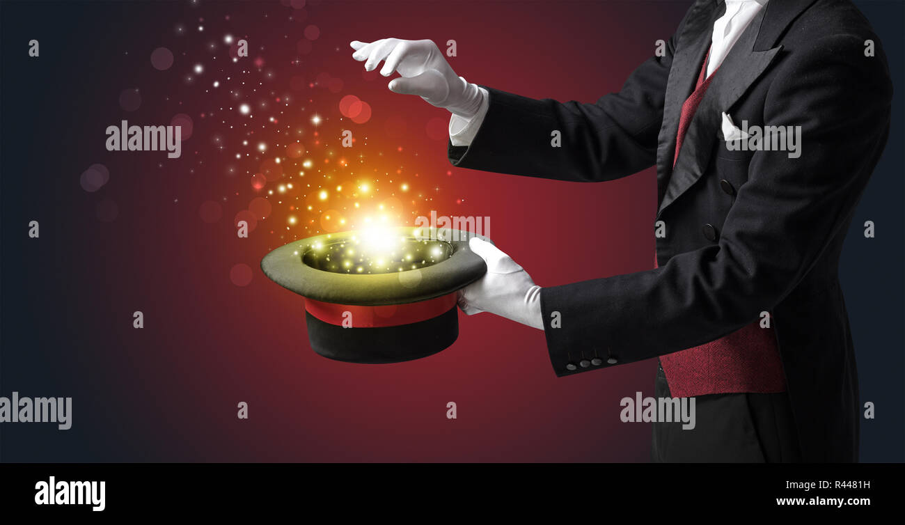 White glove hand conjuring something mysterious Stock Photo - Alamy