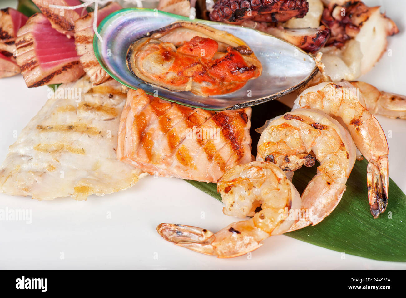 seafood mix dish Stock Photo - Alamy