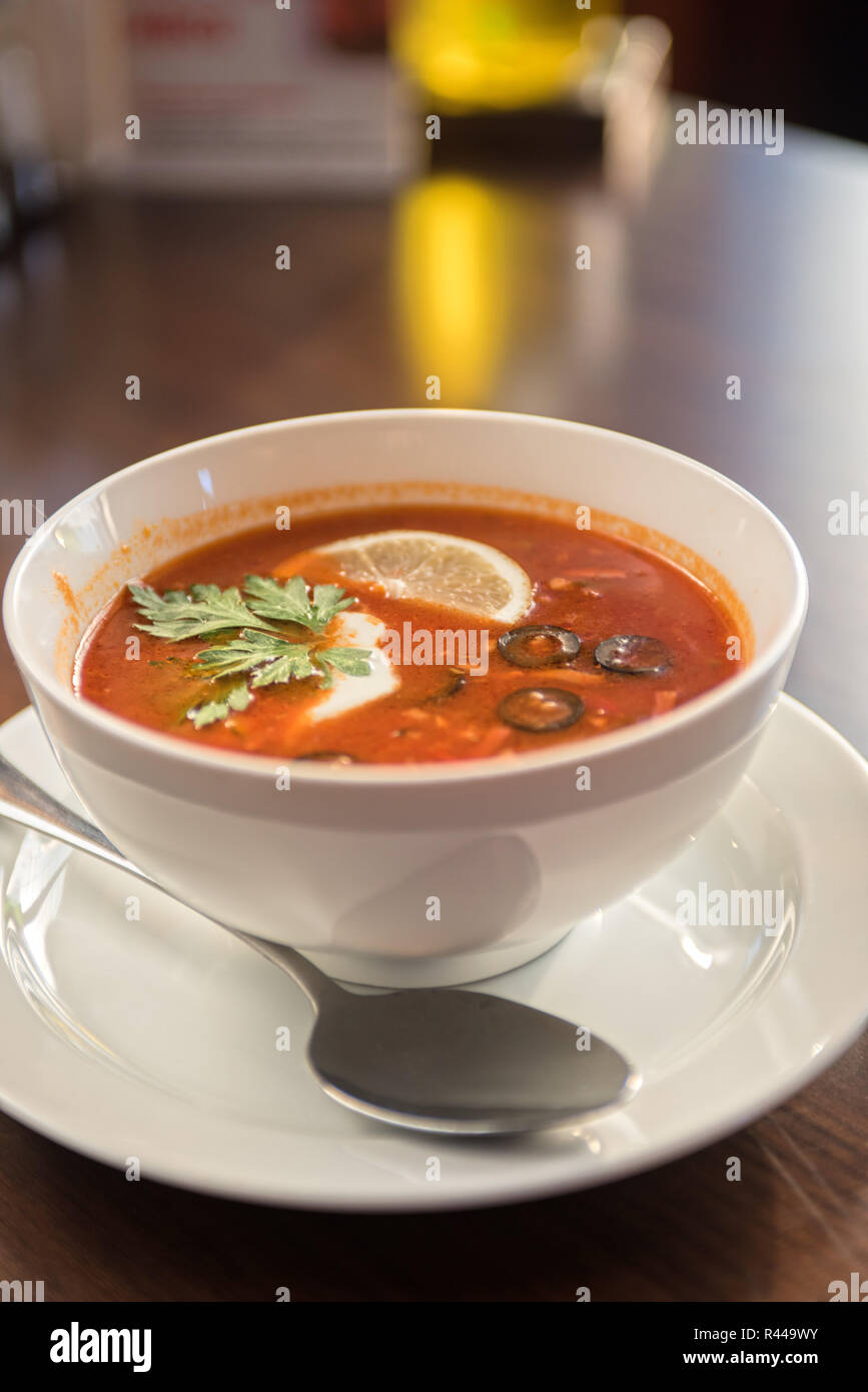 Traditional russian soljanka Stock Photo - Alamy