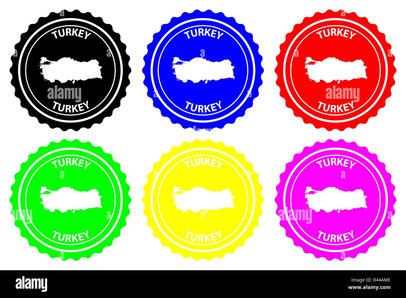 Turkey - rubber stamp - vector, Turkey map pattern - sticker - black ...