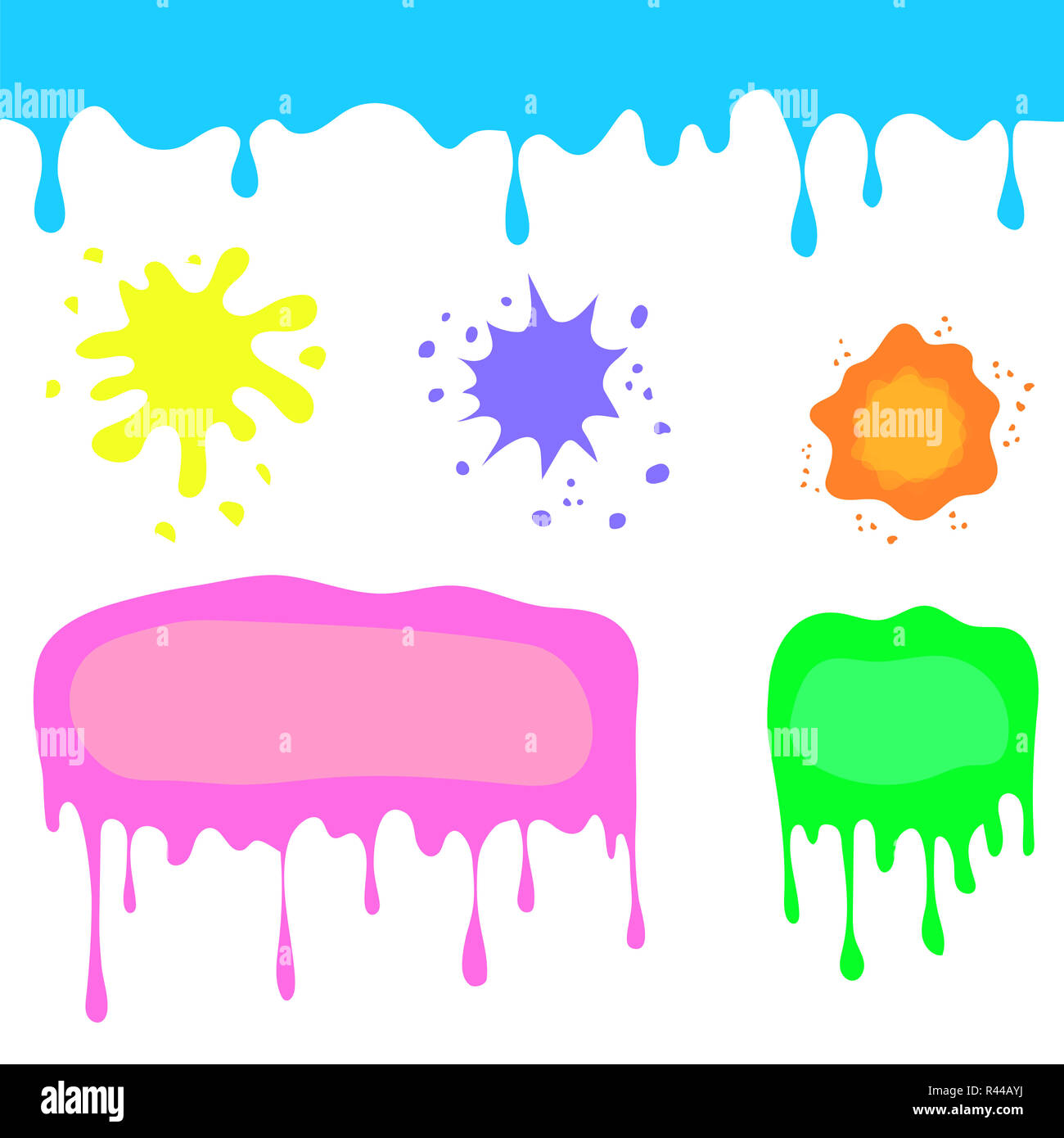 Set of Colorful Blots Stock Photo - Alamy