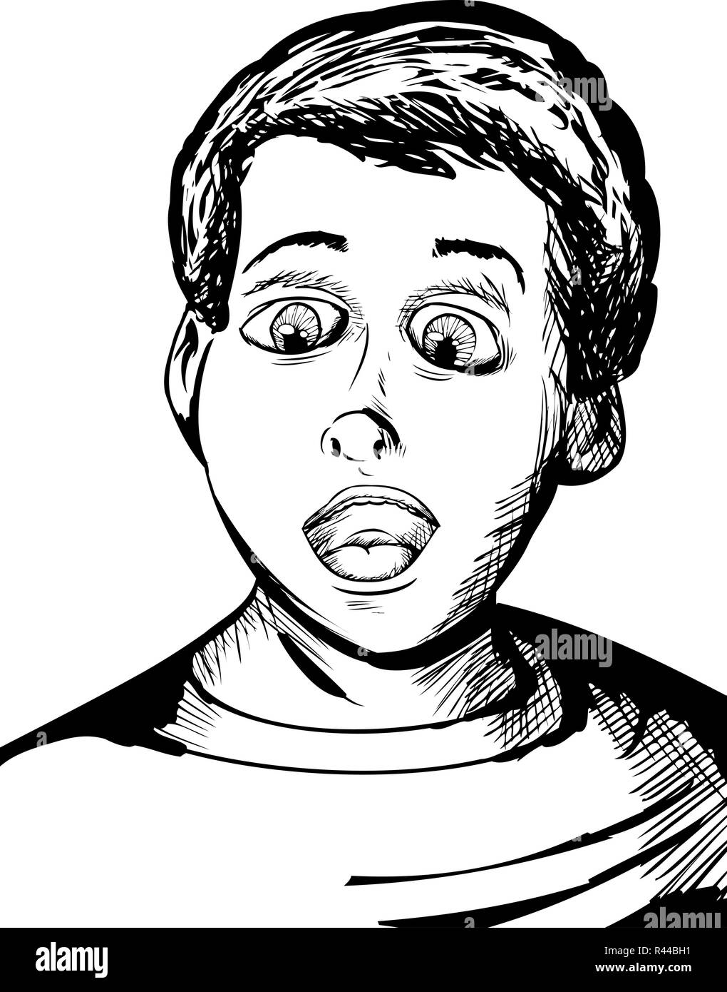 Outline of Singing Male Child Stock Photo - Alamy