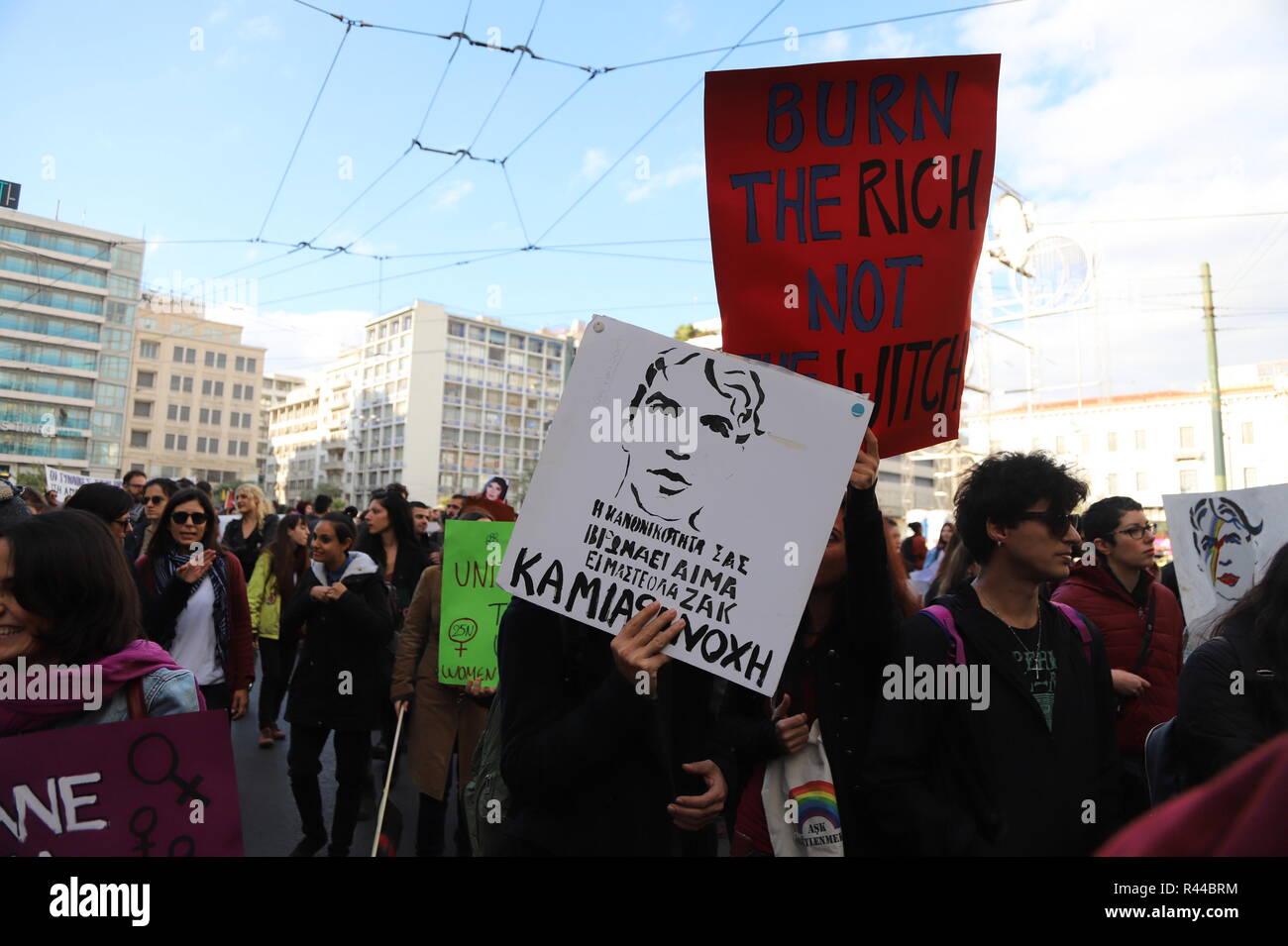 Athens, Greece. 24th Nov, 2018. Feminists and women rights activists ...