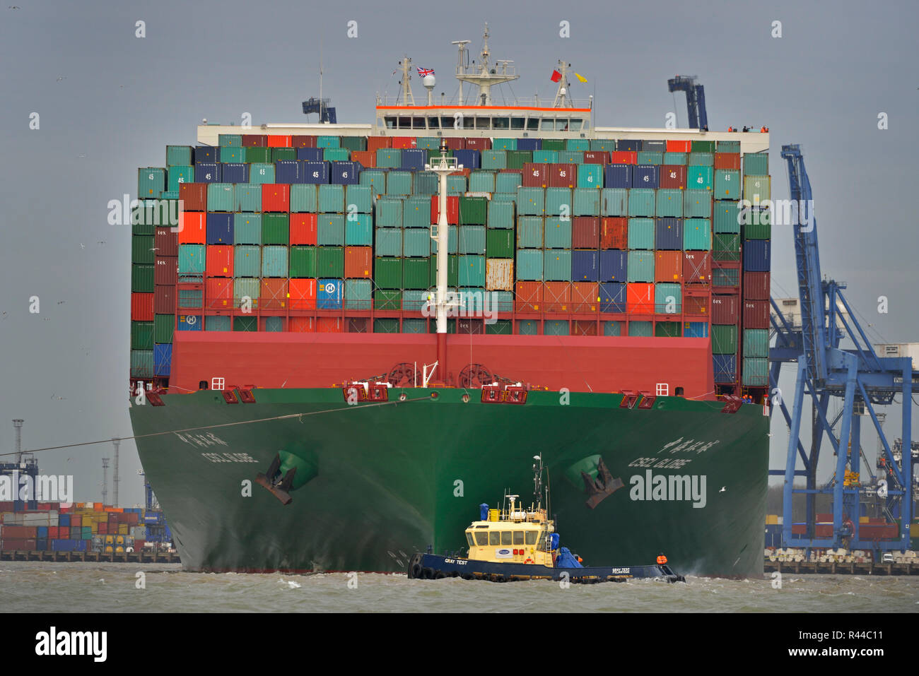 The worlds largest container ship hi-res stock photography and images ...