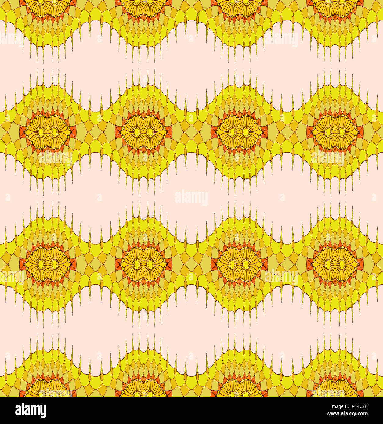 Abstract geometric retro background, seamless ellipses and wave pattern ...