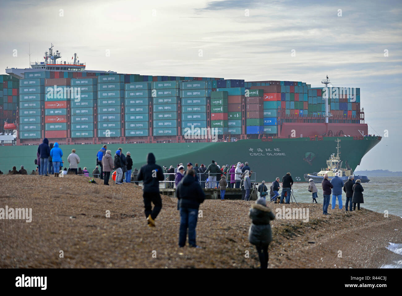 The worlds largest container ship hi-res stock photography and images ...