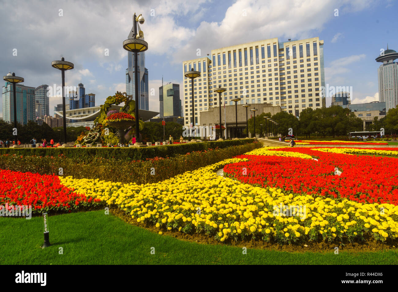 People's Square Shanghai China Asia with the skyline in the background ...