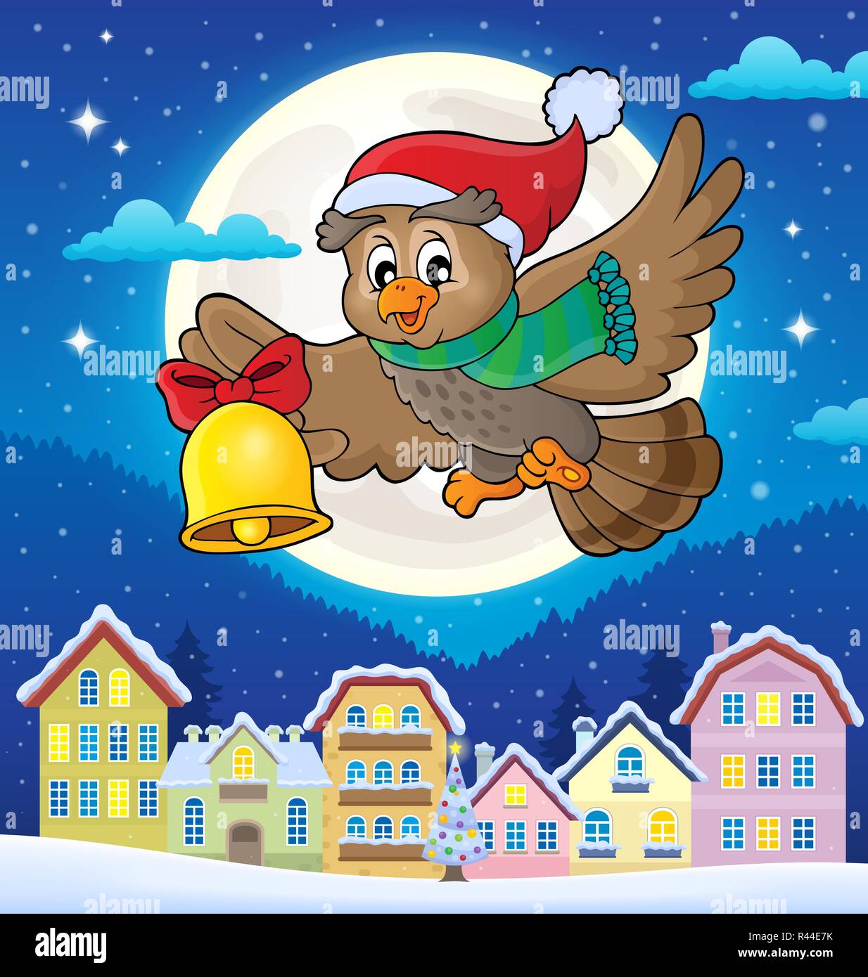 Christmas owl theme image 4 Stock Photo - Alamy