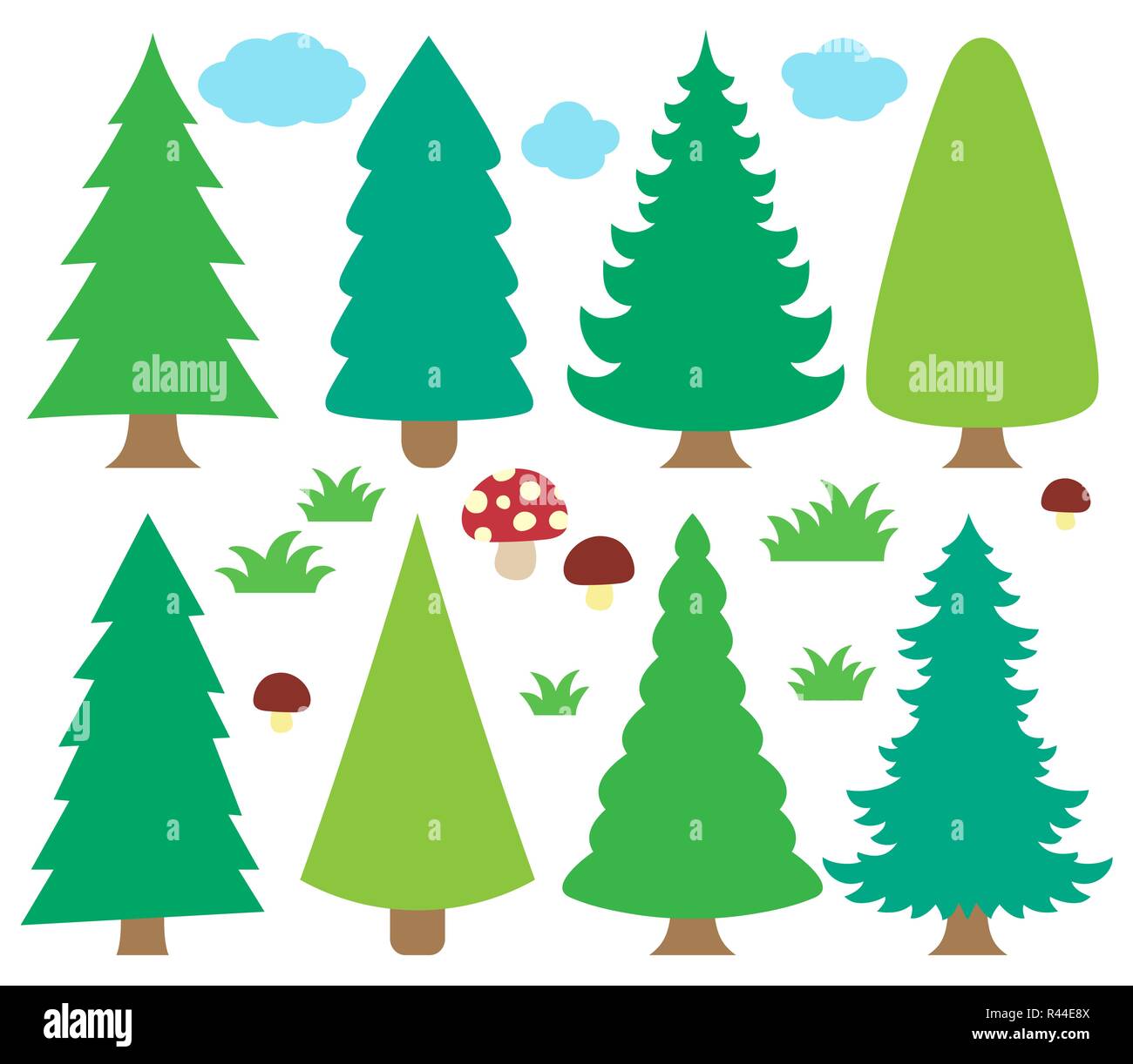 Various coniferous trees Cut Out Stock Images & Pictures - Alamy