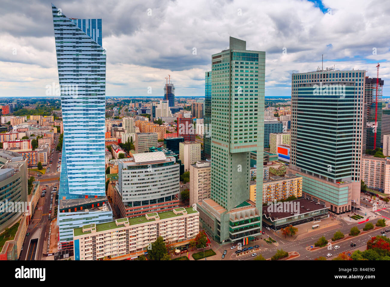 Aerial view of modern city in Warsaw, Poland Stock Photo - Alamy