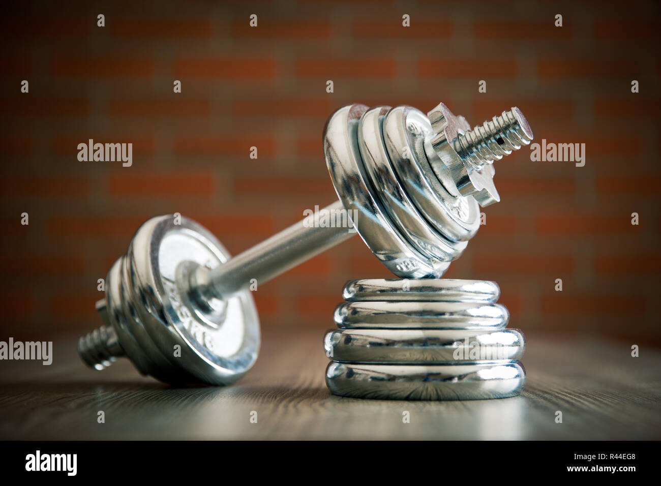the iron dumbbell Stock Photo - Alamy