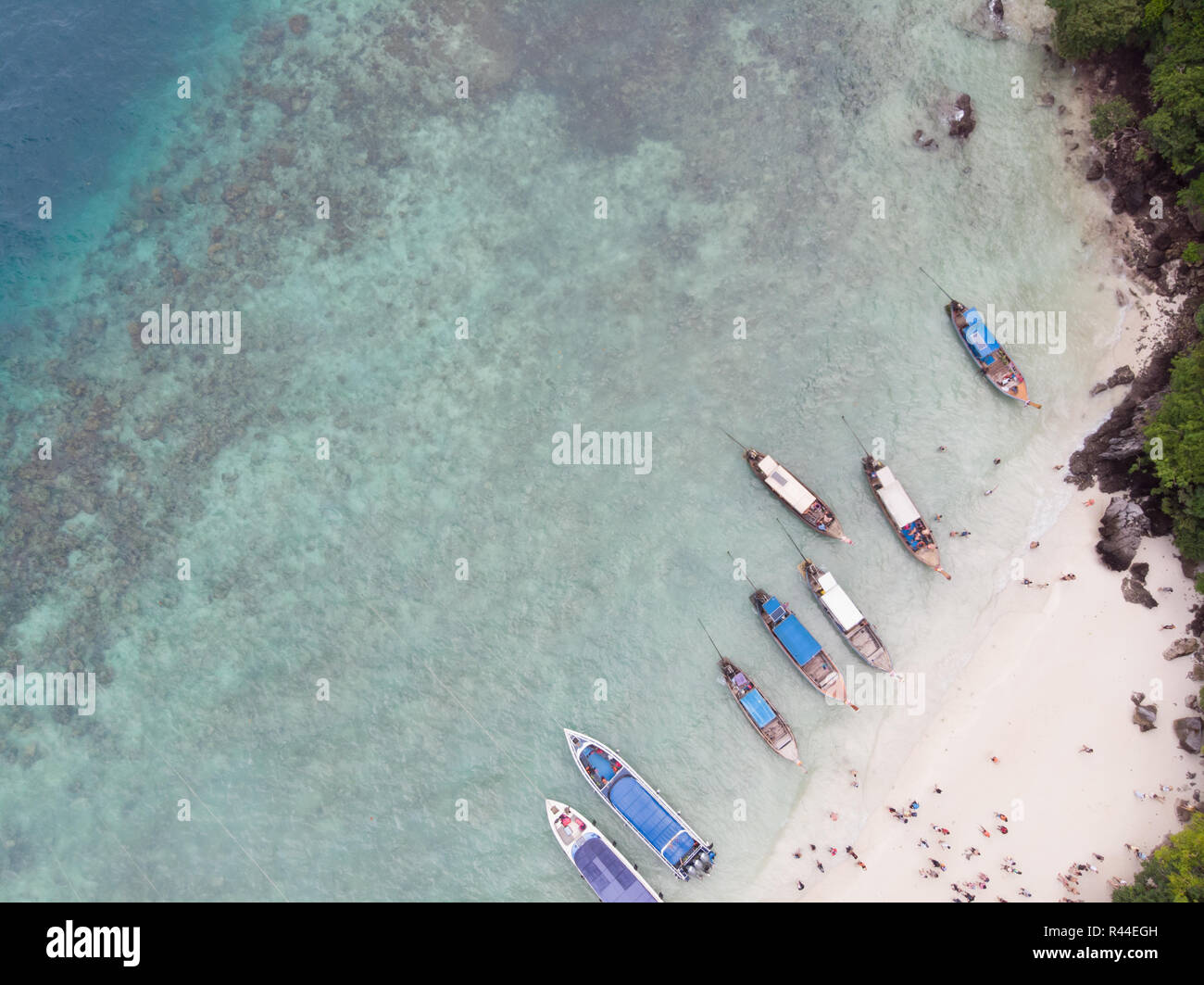Aerial view couple sunbathing beach hi-res stock photography and images ...